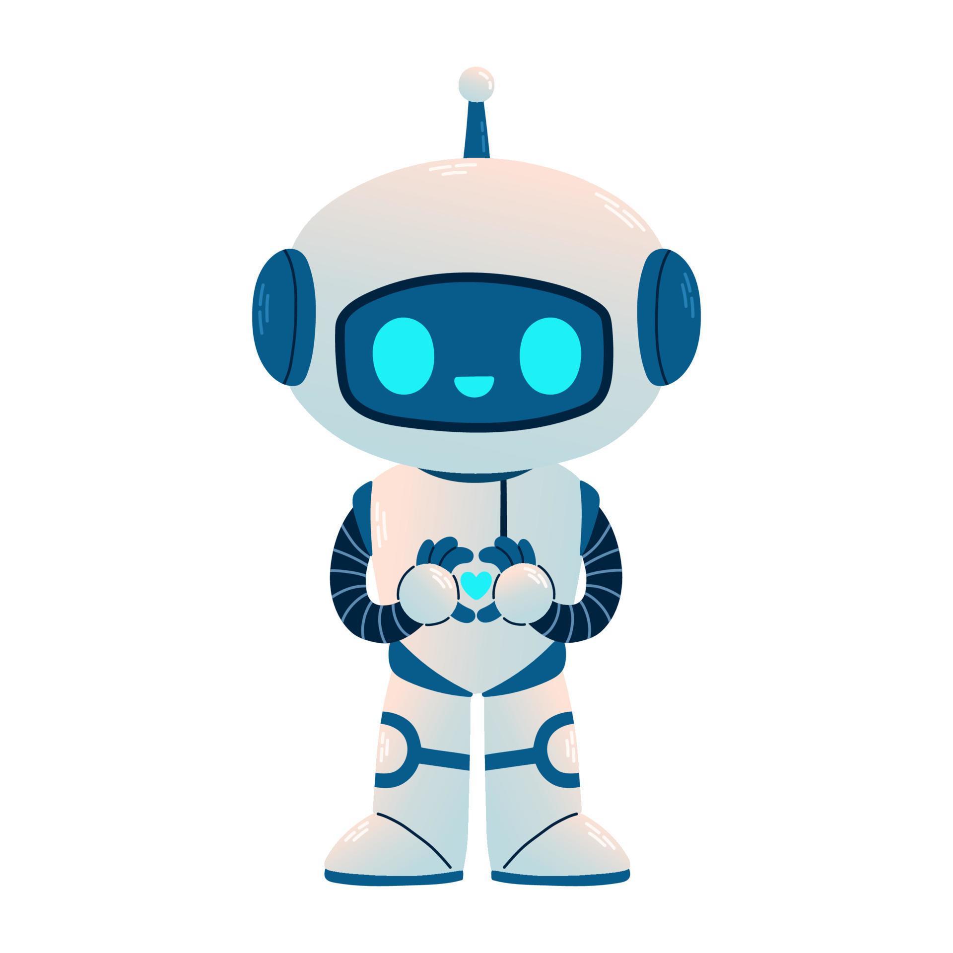 Cute Robot with heart. Cartoon Science Technology Concept Isolated ... Cute Robot with heart. Cartoon Science Technology Concept Isolated ...