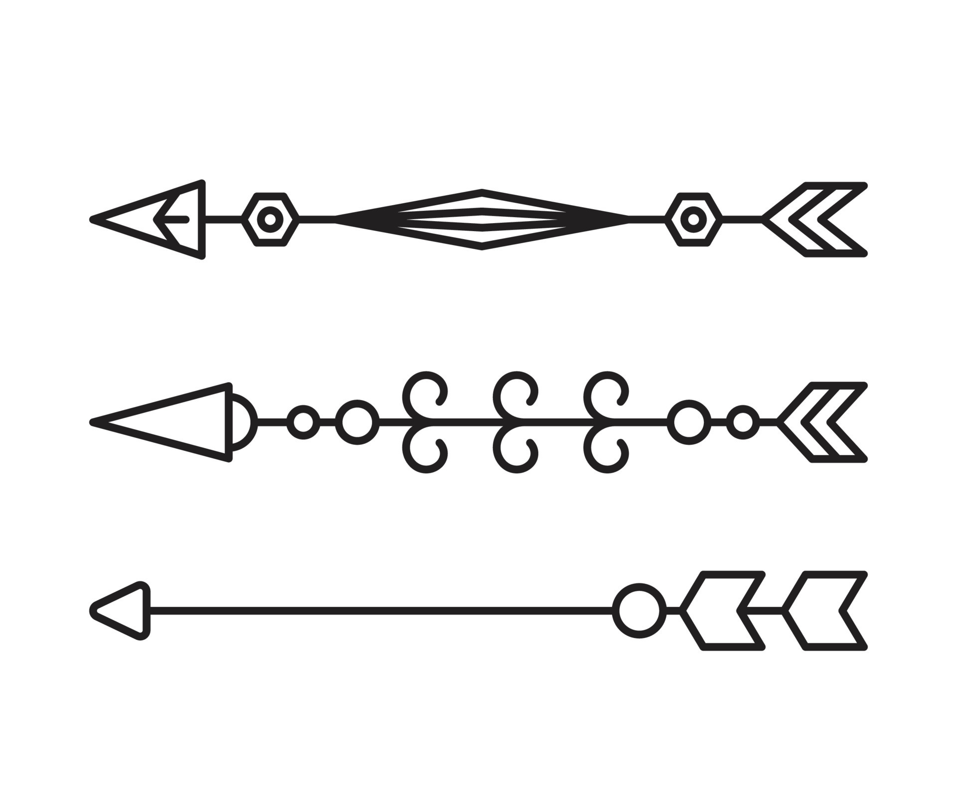 decorative arrow line art 18813909 Vector Art at Vecteezy