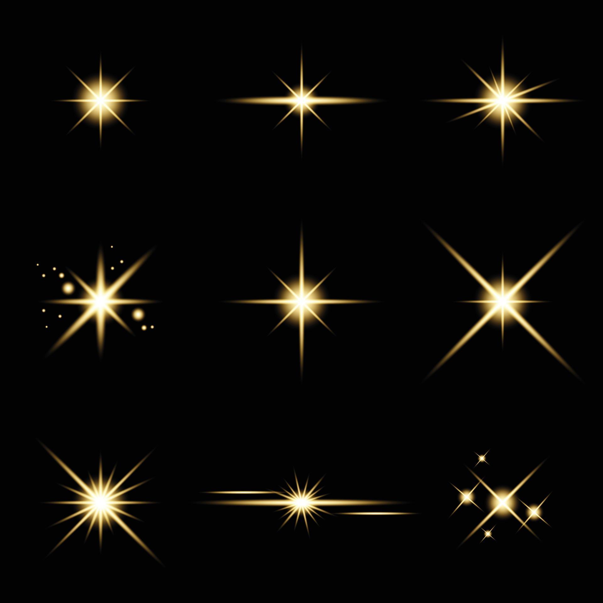 Glare star sparkling Light Effect Set 18816214 Vector Art at Vecteezy
