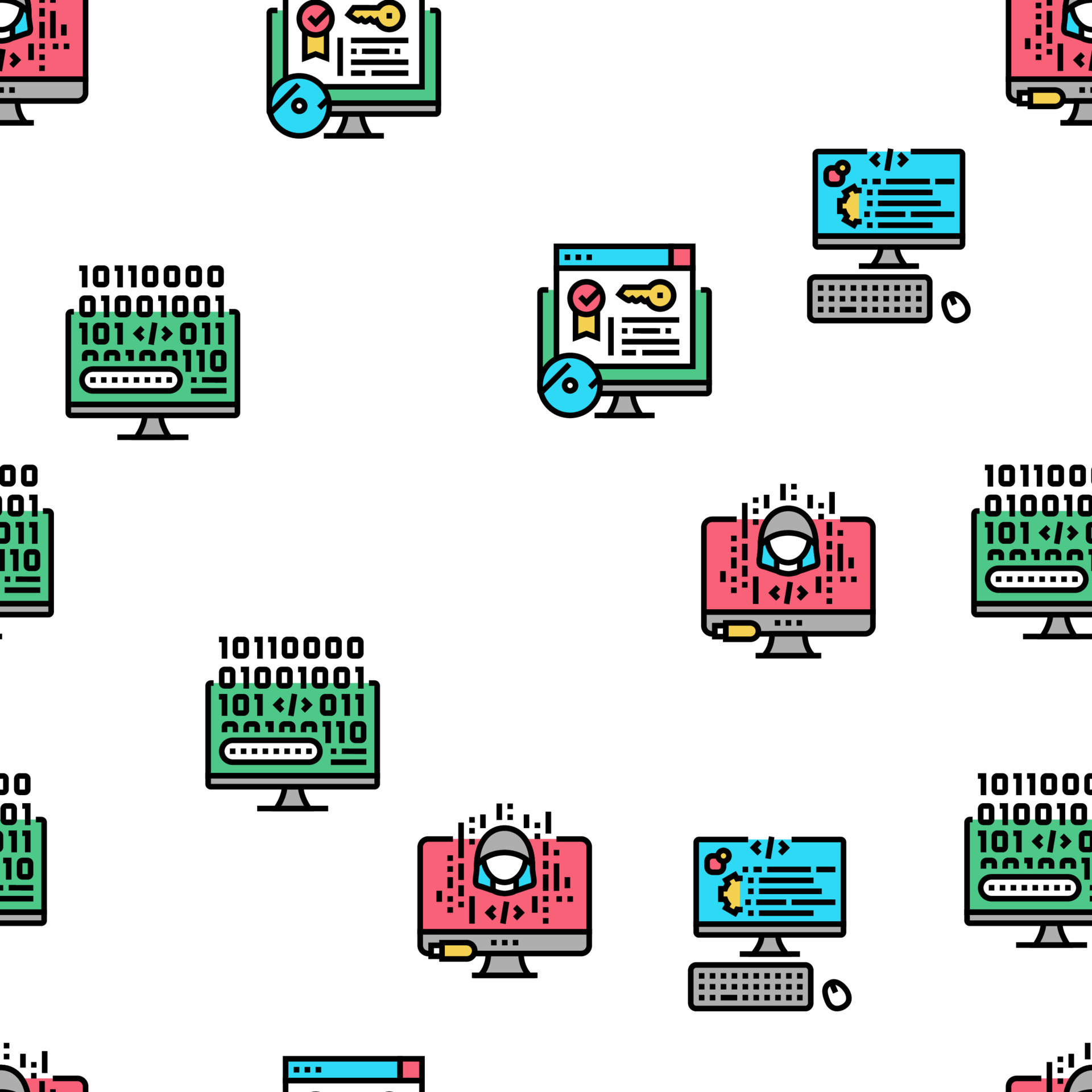 Software Program Development Vector Seamless Pattern 18818370 Vector ... Software Program Development Vector Seamless Pattern 18818370 Vector ...