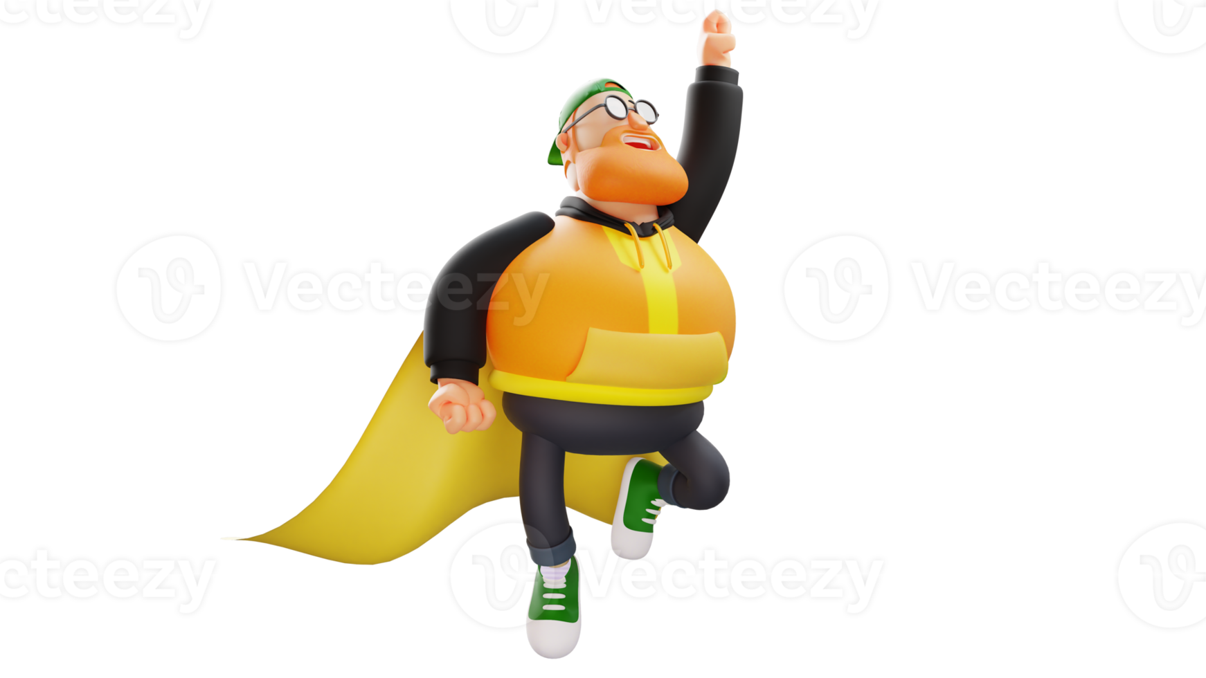 Free 3d Illustration Happy Fat Man 3d Cartoon Character A Stylish Man Smiling Happily Fat Man