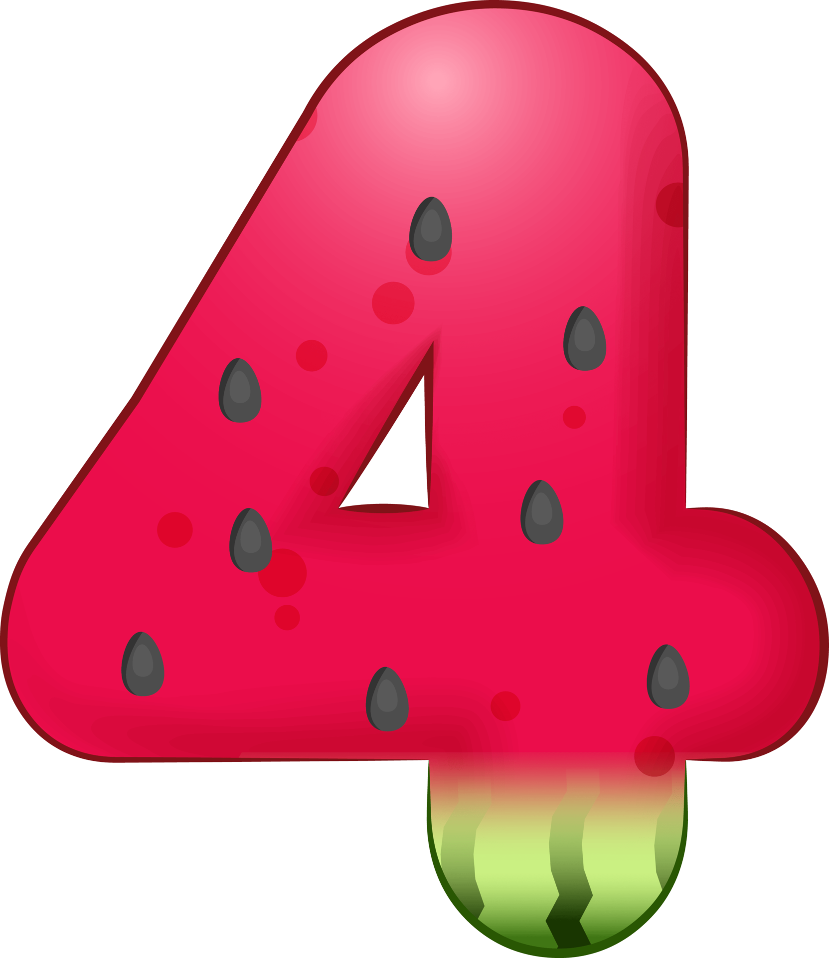 Watermelon Number 4 18824801 Png