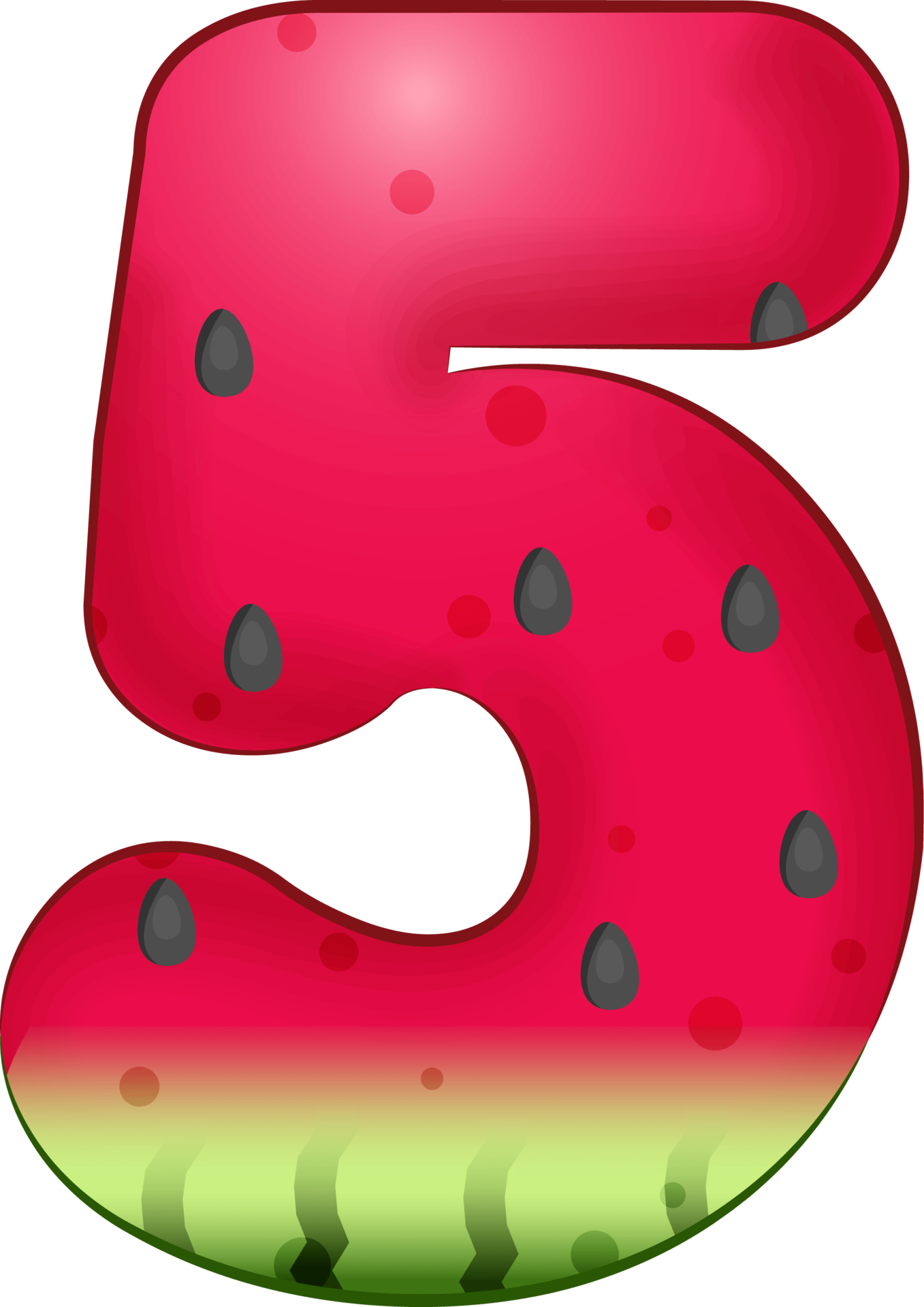 Watermelon Number 5 18824803 Png
