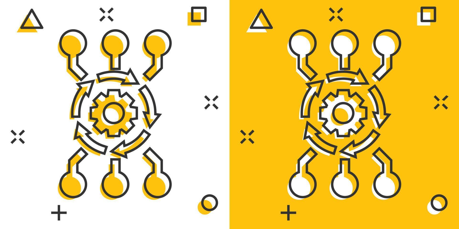 Vector cartoon algorithm api software icon in comic style. Gear with ... Vector cartoon algorithm api software icon in comic style. Gear with ...