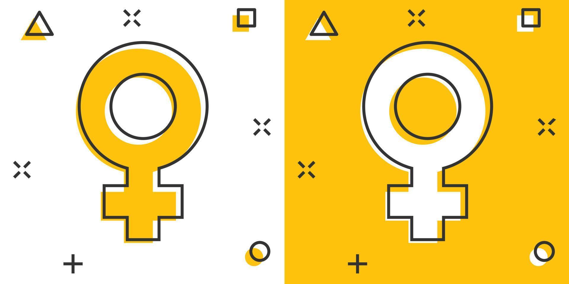 Vector Cartoon Female Sex Symbol Icon In Comic Style Women Gender