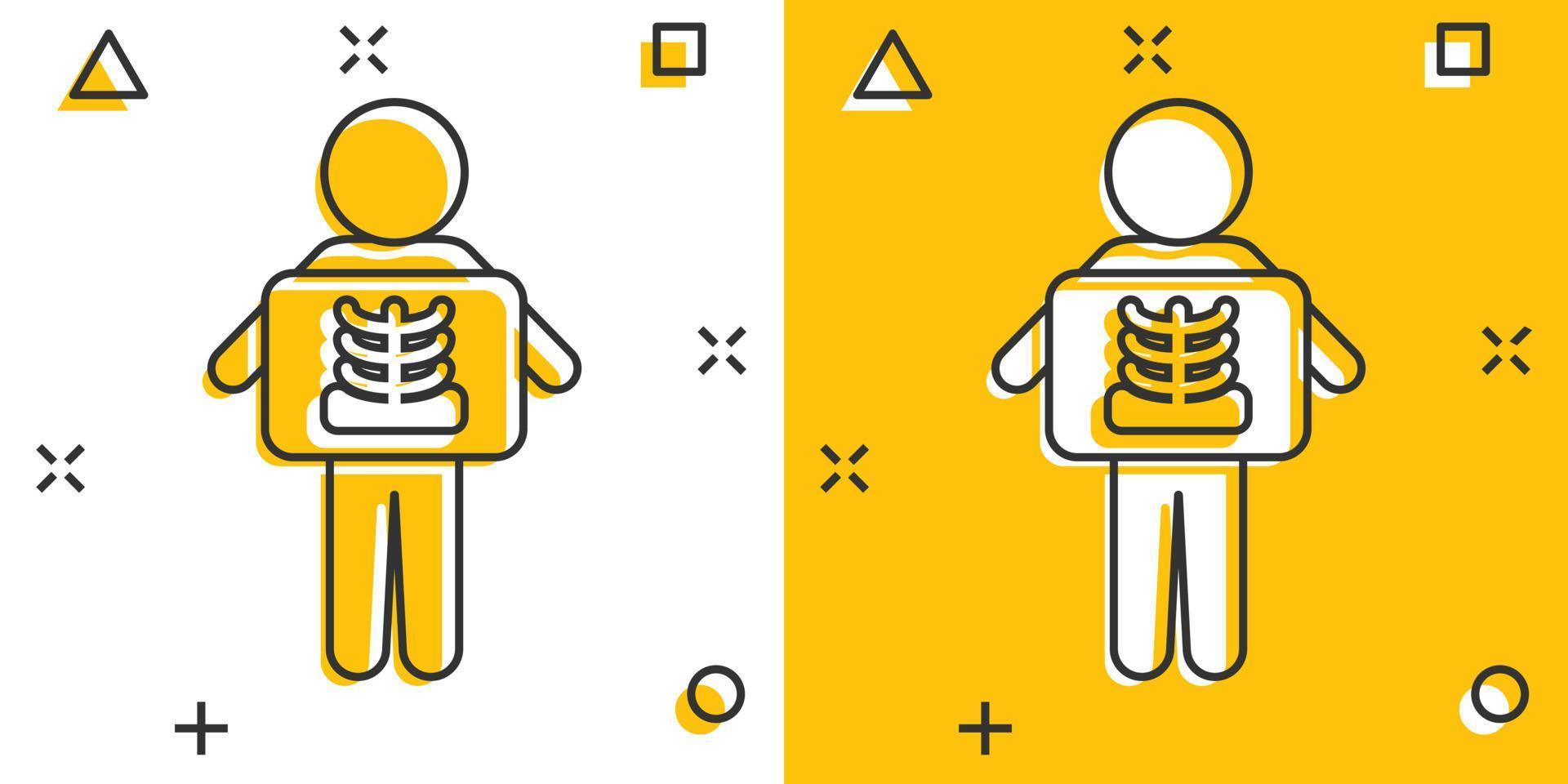 Icono De Rayos X En Estilo Cómico Ilustración Vectorial De Dibujos
