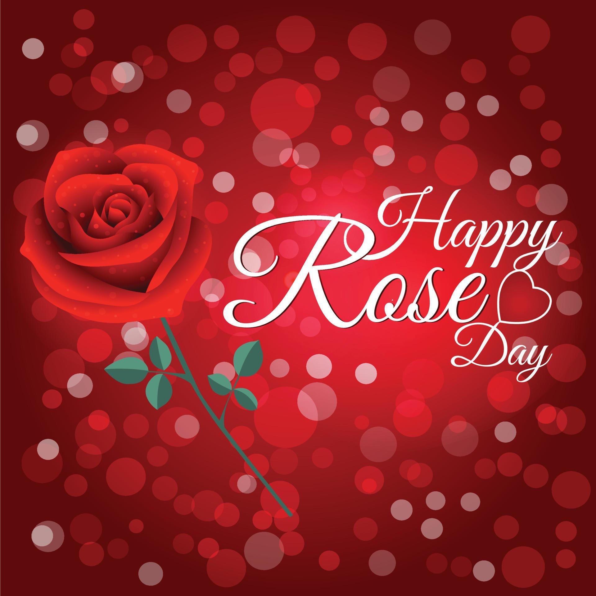 Happy Rose Day With Red Background 18834686 Vector Art at Vecteezy