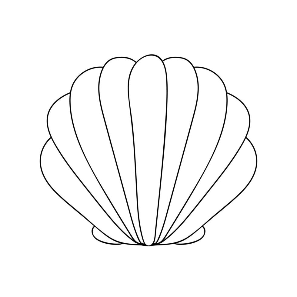 Ilustración De Vector De Concha De Mar De Garabato Concha Dibujada A Mano Aislada Página Para