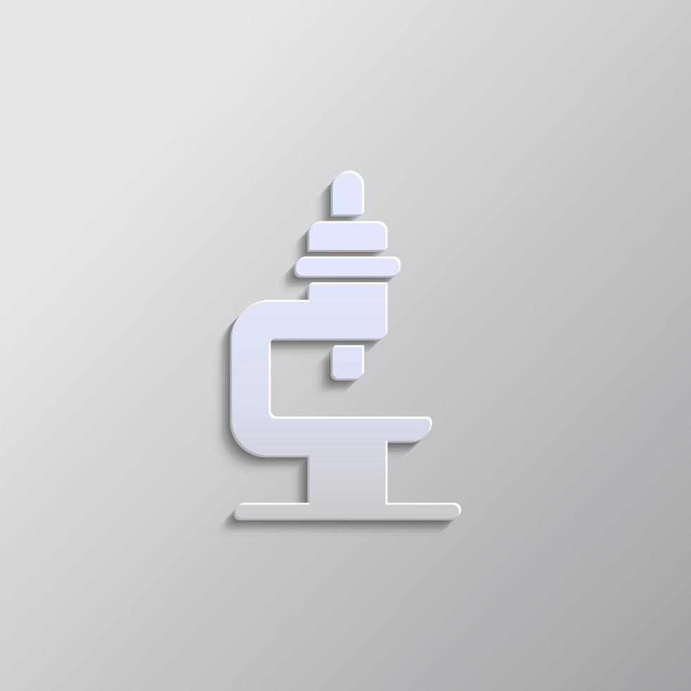 Microscope, icon paper style. Grey color vector background- Paper style ... Microscope, icon paper style. Grey color vector background- Paper style ...