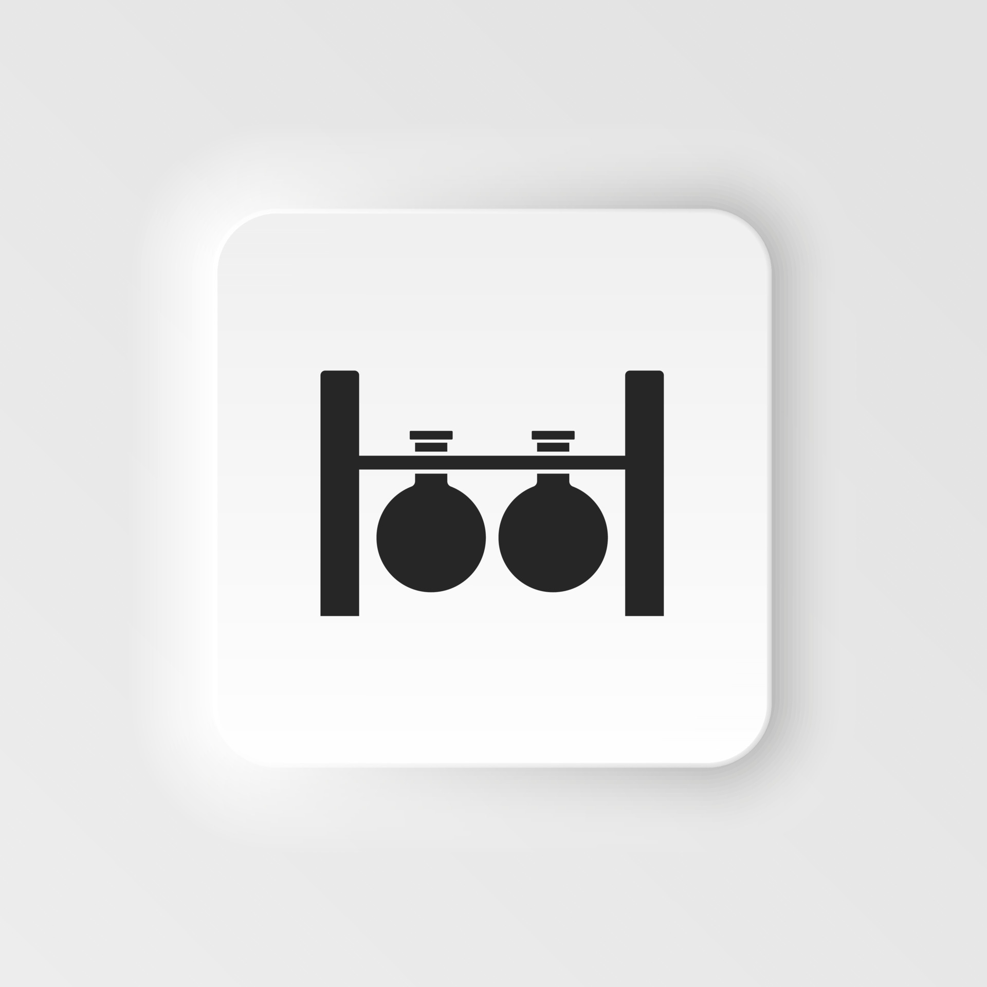 Laboratory Flask Bioengineering Neumorphic Style Vector Icon