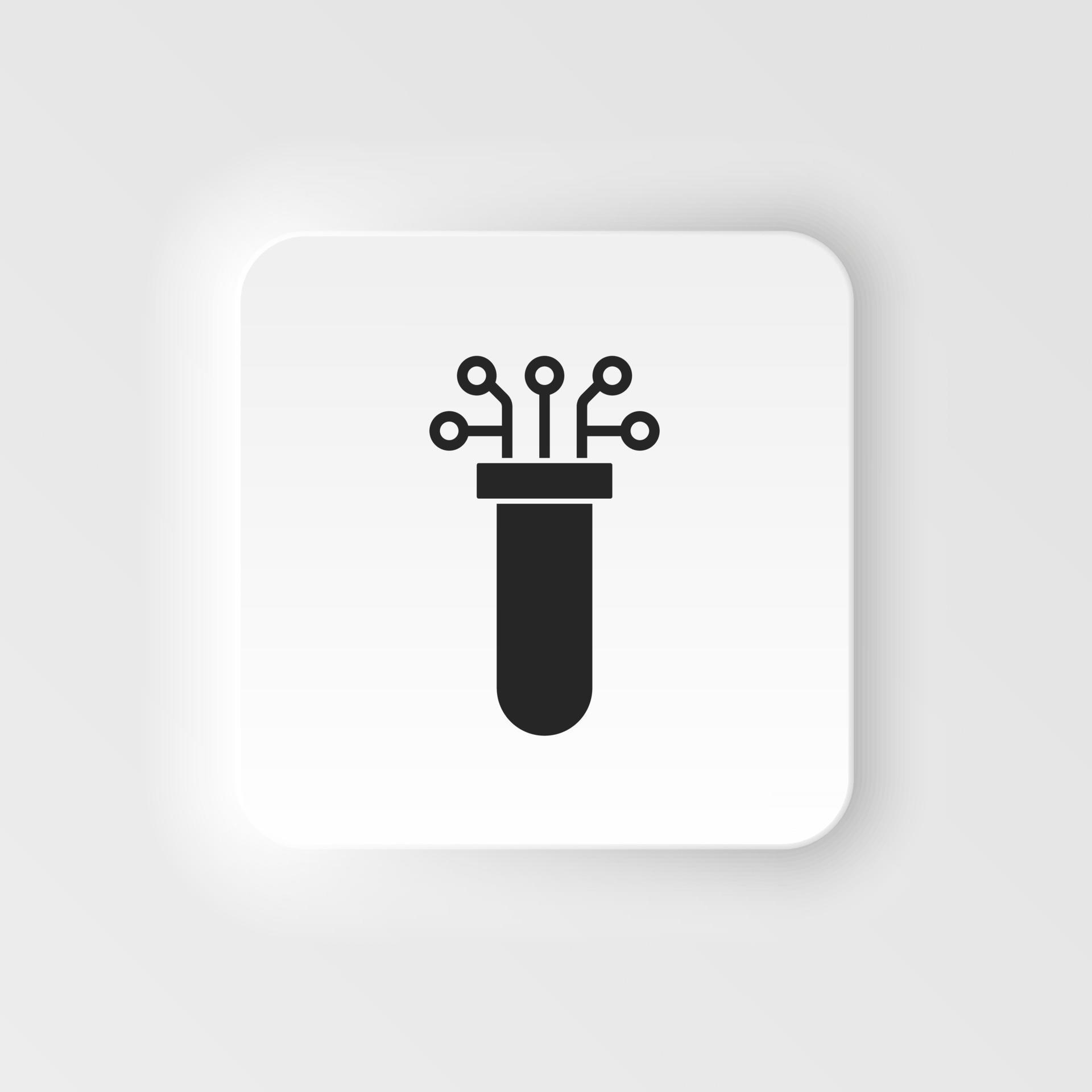 Biology Smart Bioengineering Neumorphic Style Vector Icon