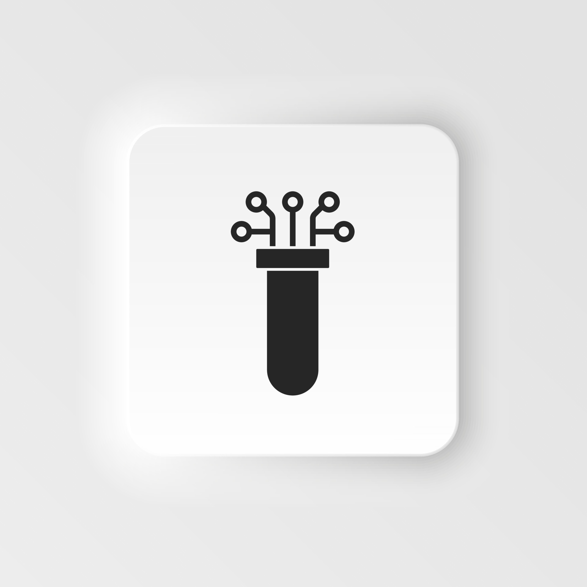 Biology Smart Bioengineering Neumorphic Style Vector Icon