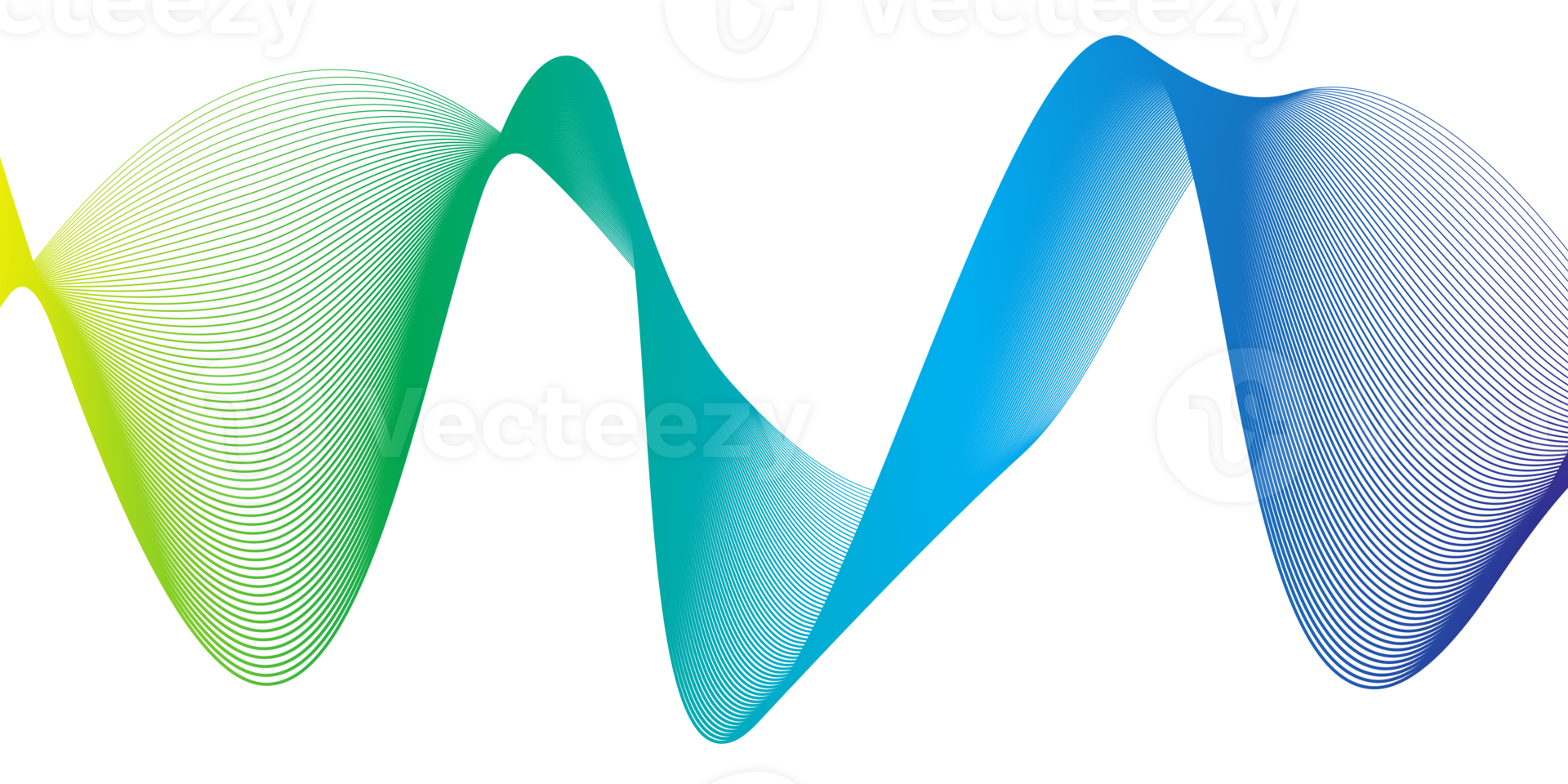 Wave lines smooth flowing dynamic multicolor gradient isolated on transparent background ...