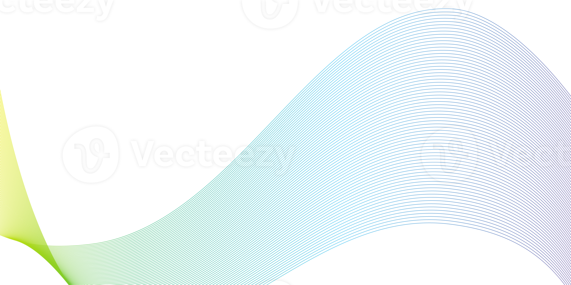 Wave lines smooth flowing dynamic multicolor gradient isolated on transparent background ...