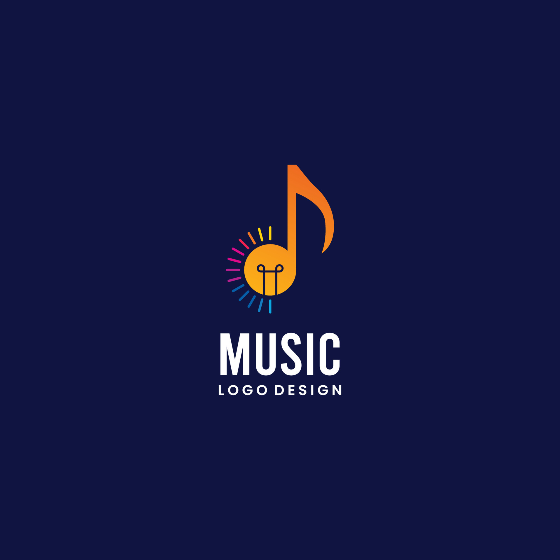 creative music logo, music note combine with light bulb logo modern ...