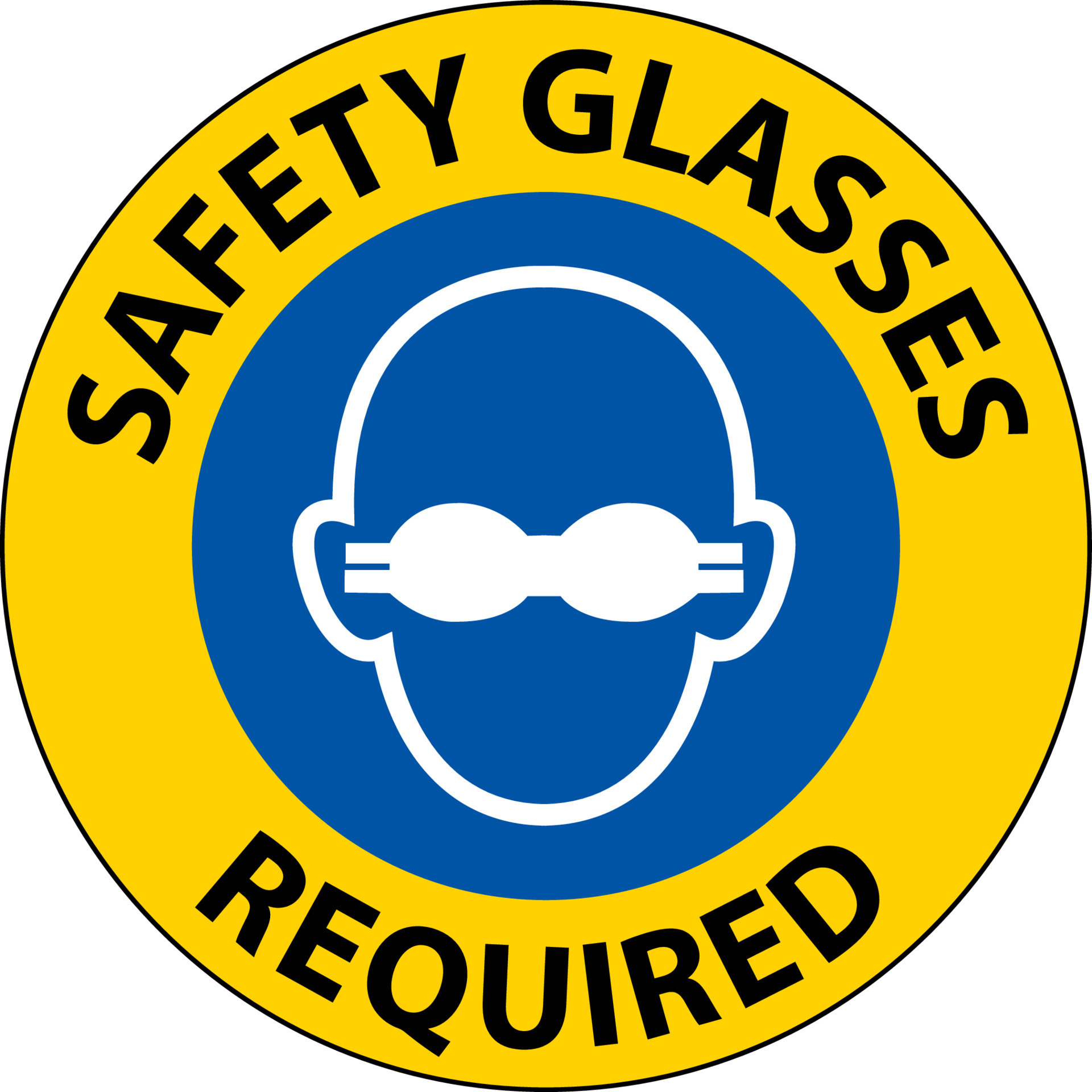 Floor Sign Safety Glasses Required 18840564 Vector Art At Vecteezy