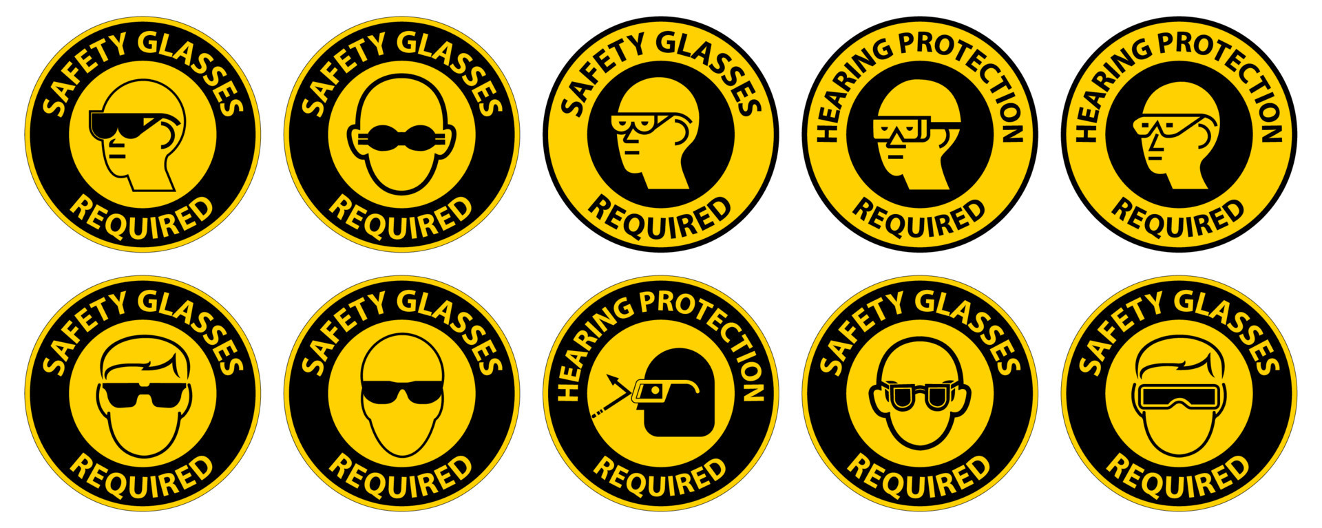 Label Floor Sign Safety Glasses Required 18840669 Vector Art At Vecteezy