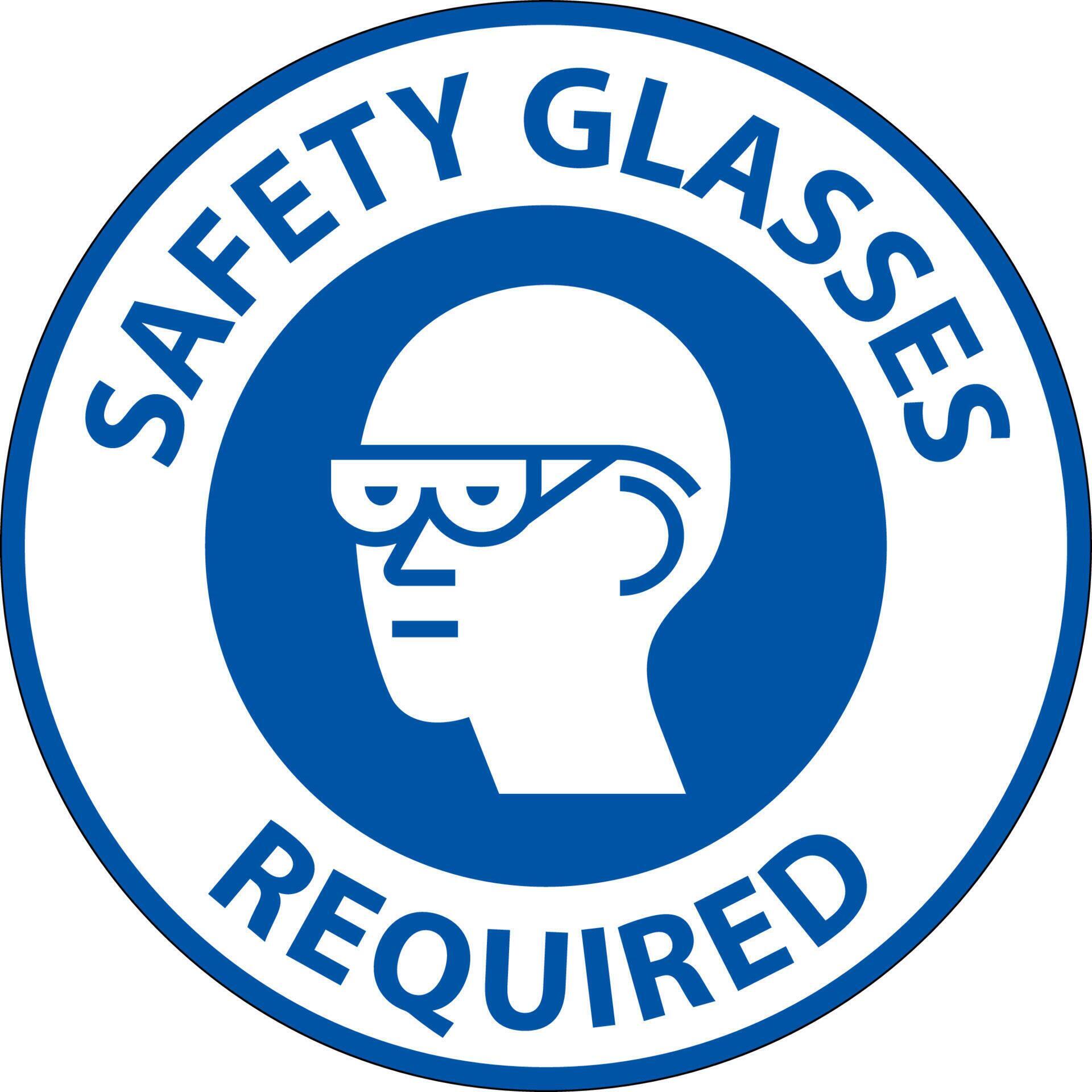Floor Sign Safety Glasses Required 18840671 Vector Art At Vecteezy