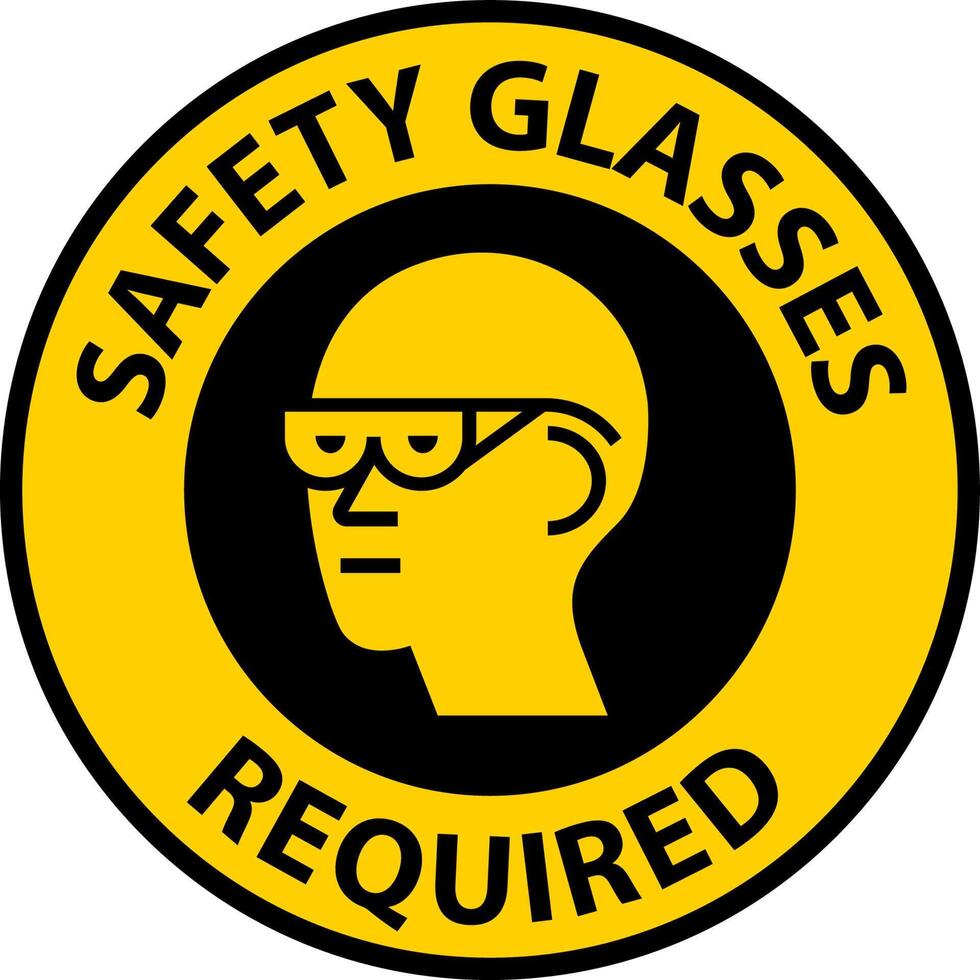 Floor Sign Safety Glasses Required 18840712 Vector Art At Vecteezy
