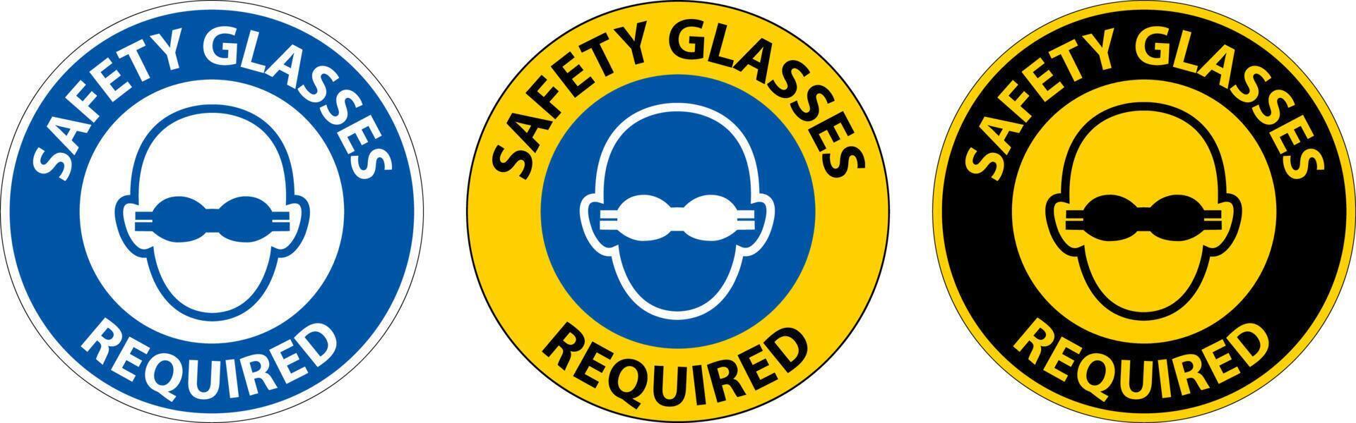 Floor Sign Safety Glasses Required 18840786 Vector Art At Vecteezy