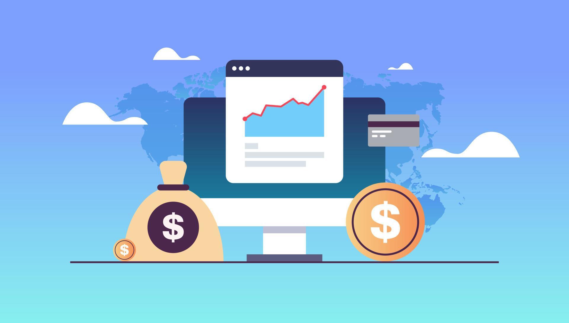 Graph diagram finance data analysis calculator working together ...