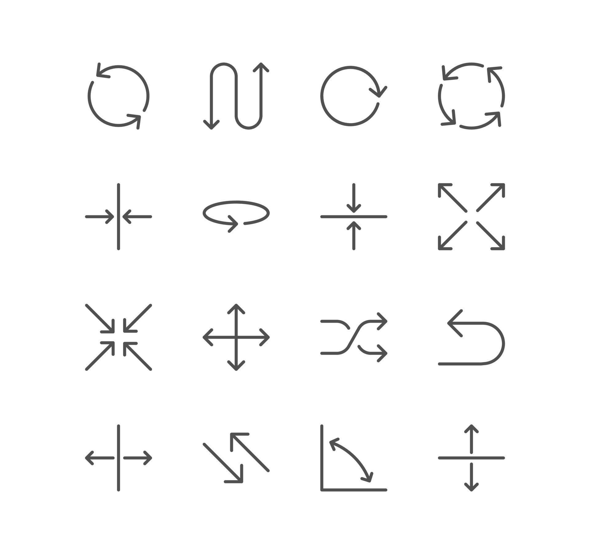 Set Of Arrows Related Icons Refresh Reload Loop Corner Turn Synchronize Resize Return
