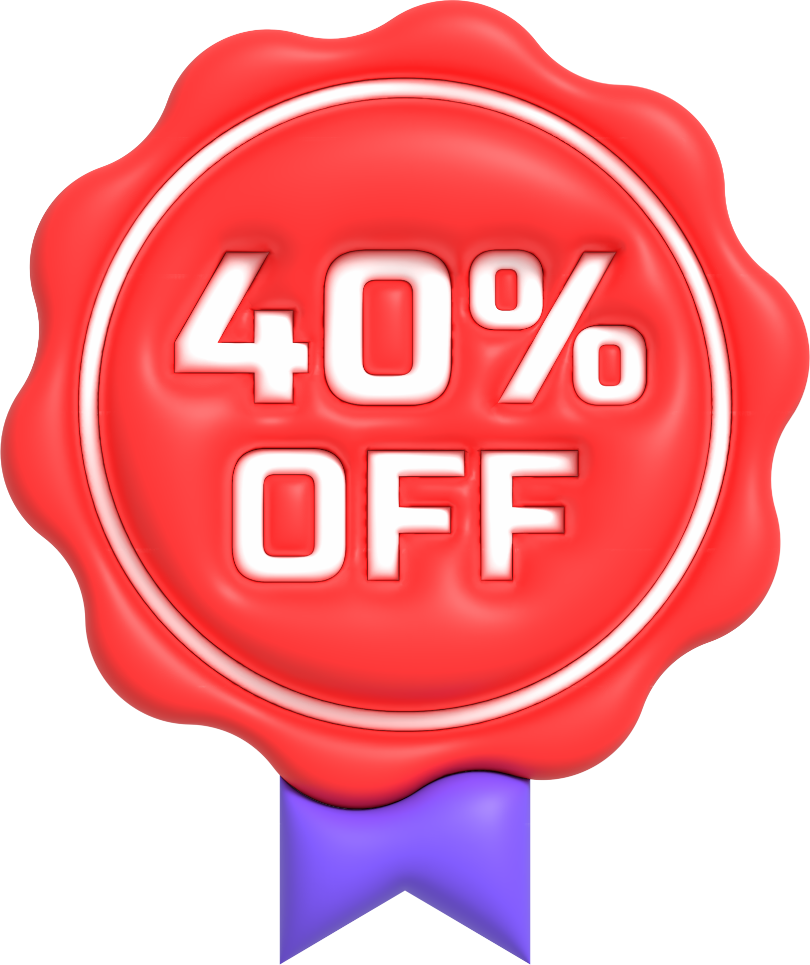 Sale Off 3d Icon Special Offer Discount With The Price 40 Percent Off
