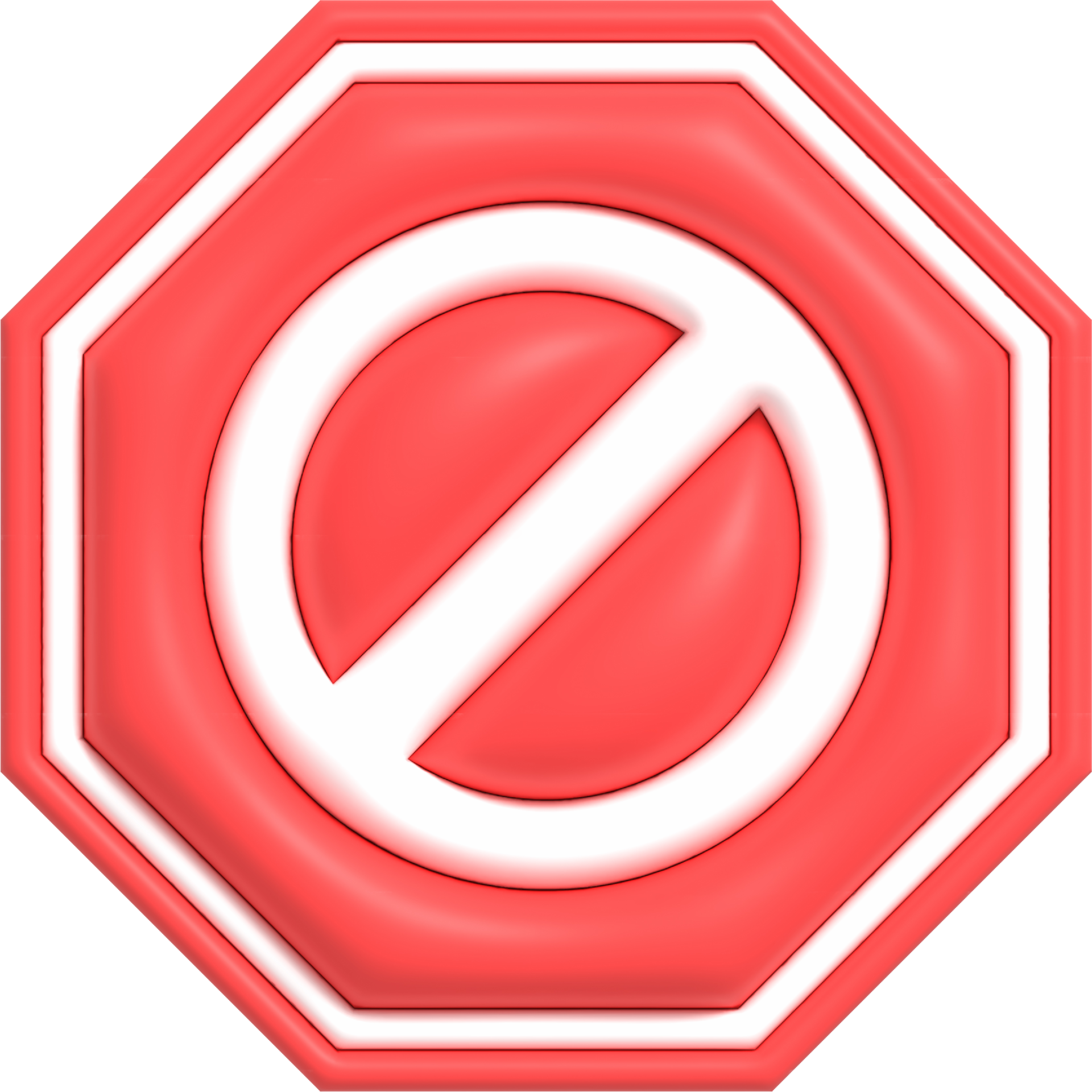 Cute 3d Forbidden Icon Negative Stop Sign Symbol No Entry Sign 3 Rendering 18842700 Png