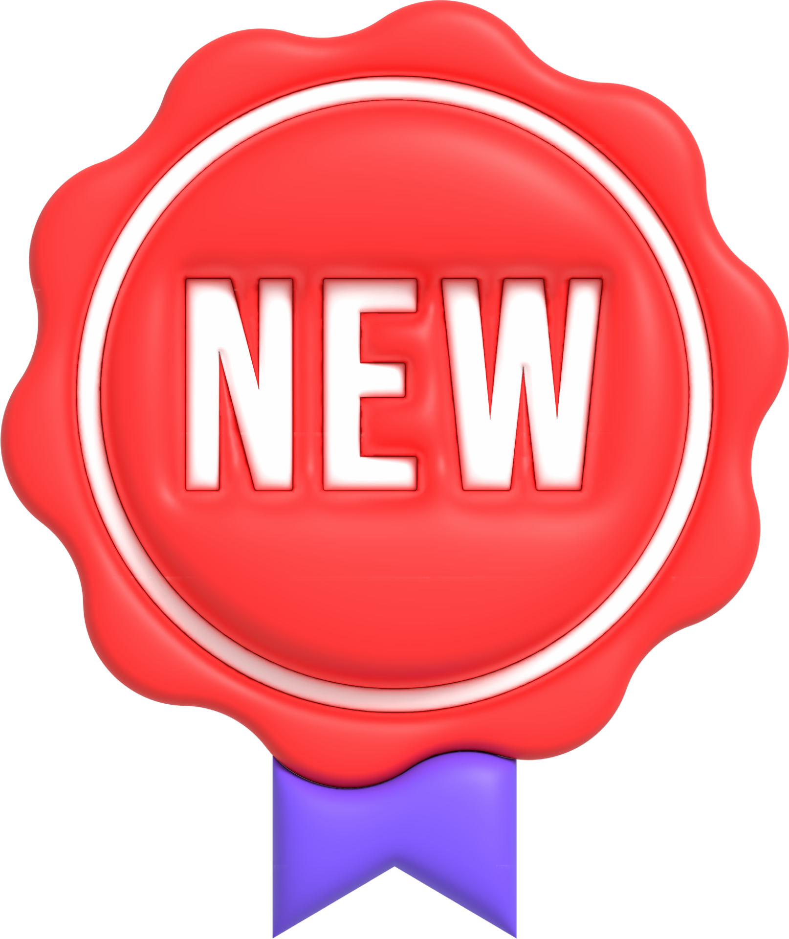 New item 3D icon, Red label for advertising campaign 3D render 18842805 PNG