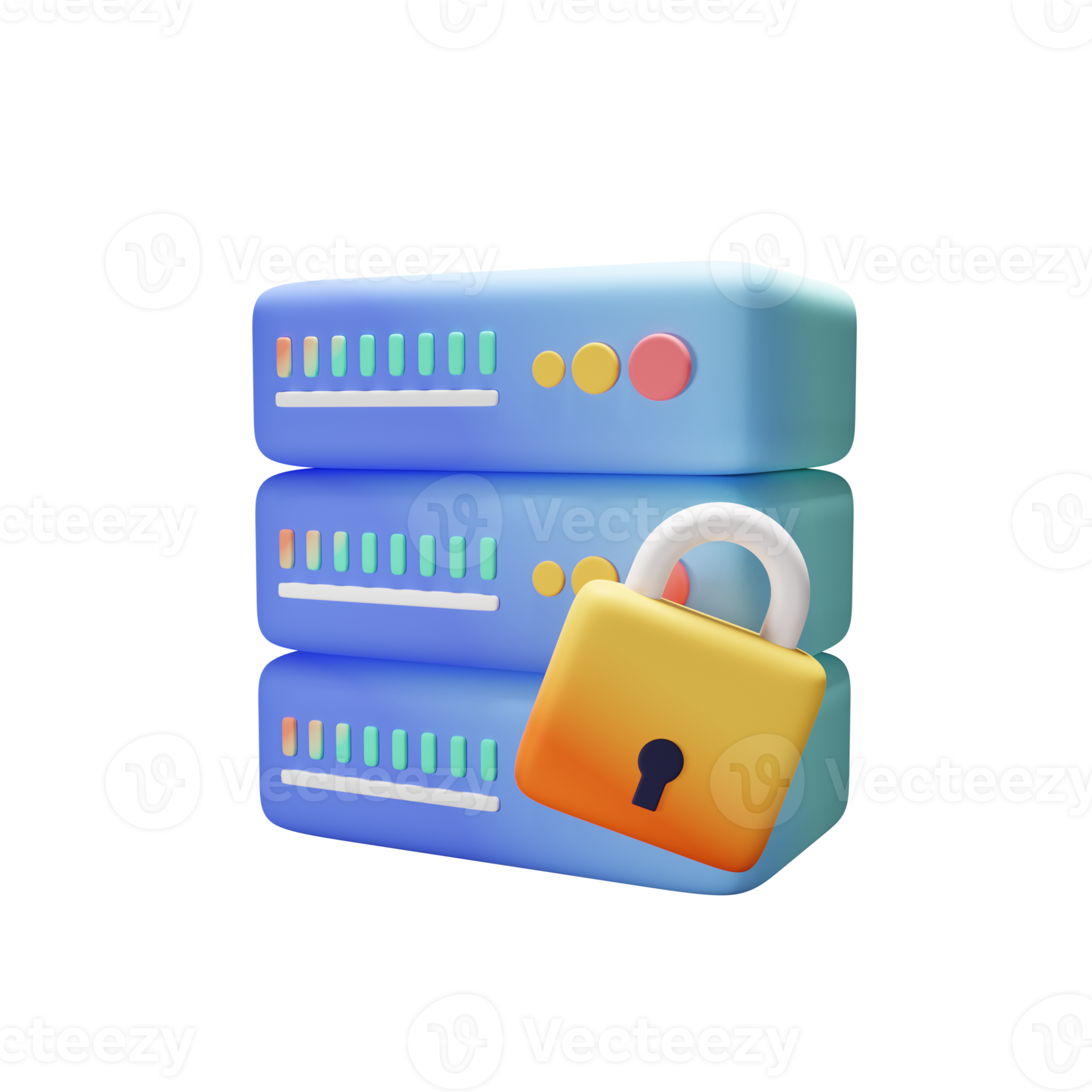 Server lock 3D icon 18843081 PNG