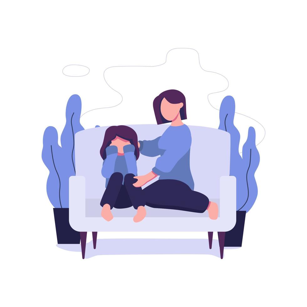 Parent-child relationship flat style illustration vector design ... Parent-child relationship flat style illustration vector design ...