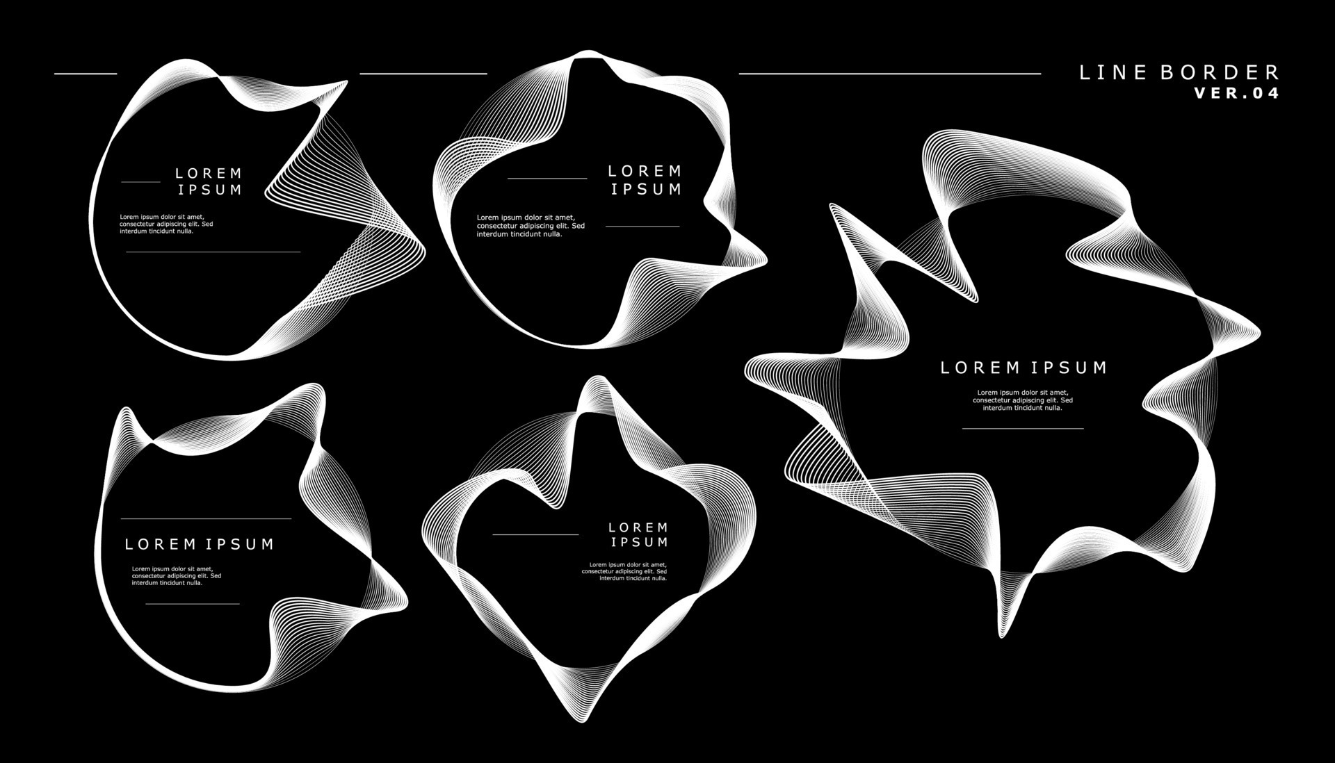 Abstract Modern Line Border Design Template Blended Line On Circle