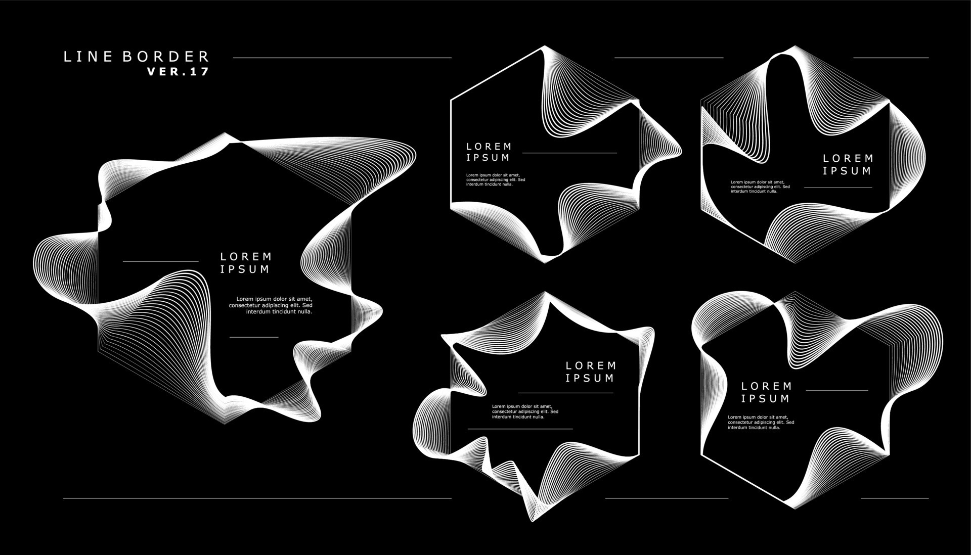 Hexagonal Lines Border Vector Design Abstract Modern Lines Border