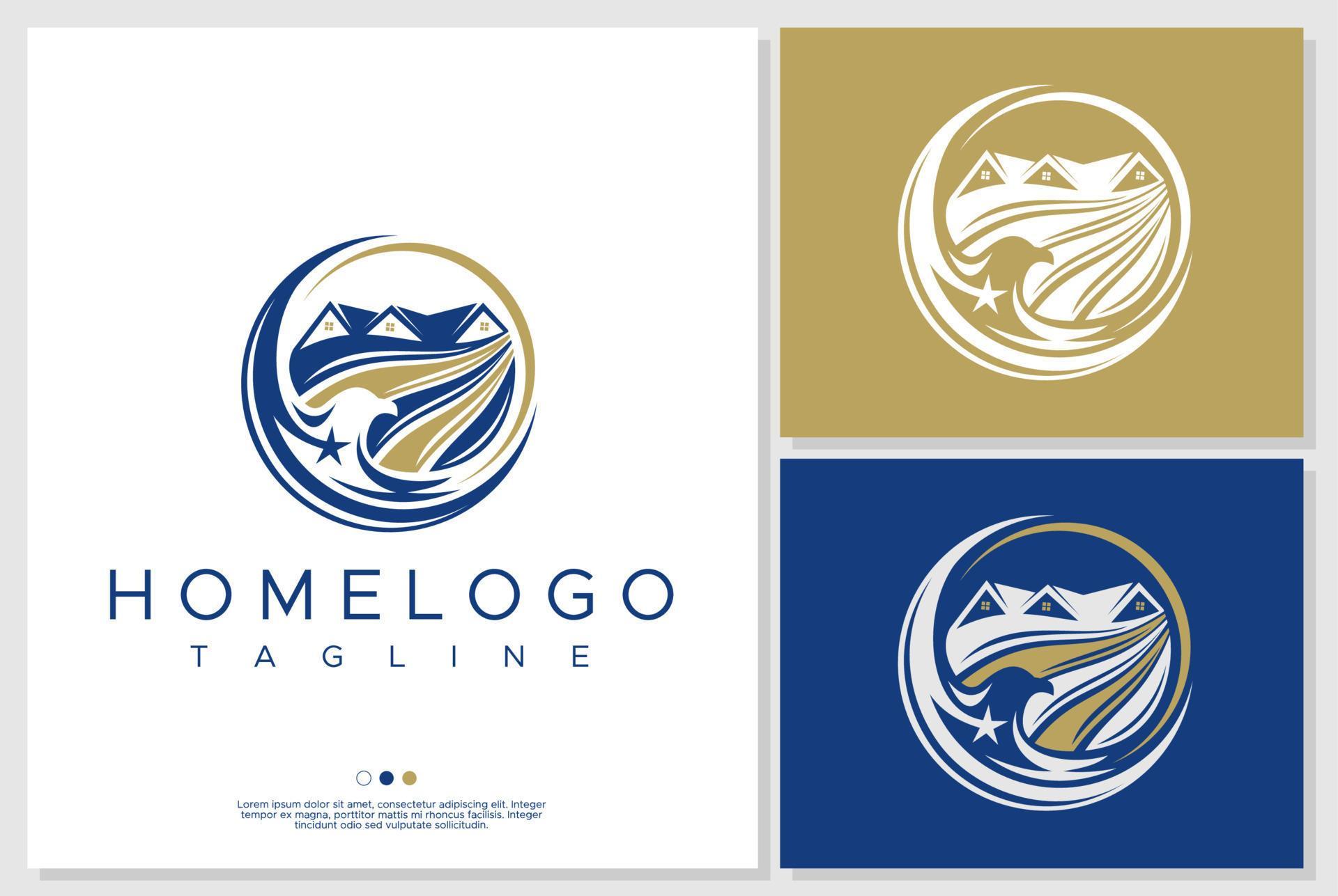 Eagle home logo design. Bird house logo template. 18849022 Vector Art at Vecteezy