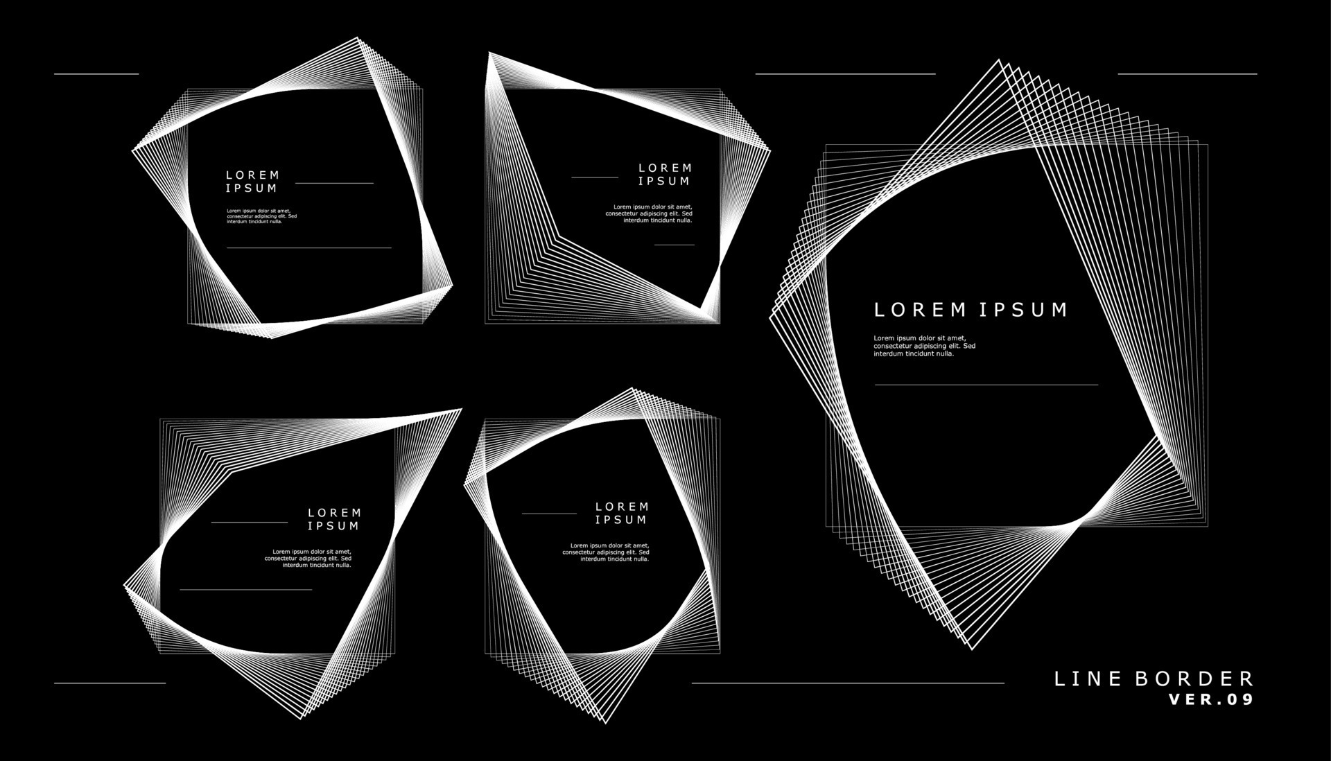Square Abstract Line Border Design Template Blended Lines Frame Design