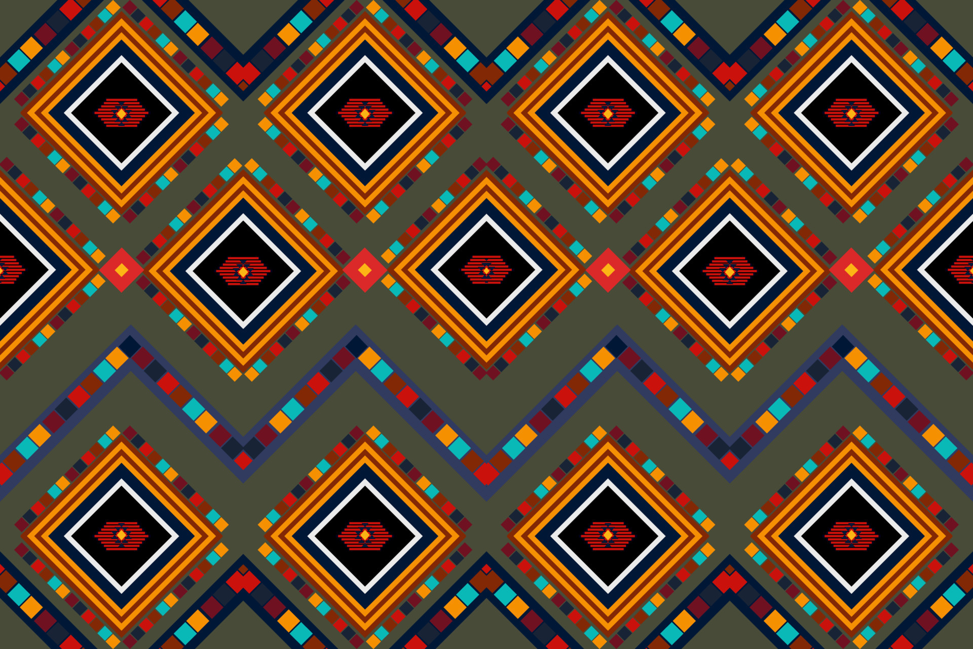 Ethnic Geometric Seamless Pattern Vector African Arab American Aztec
