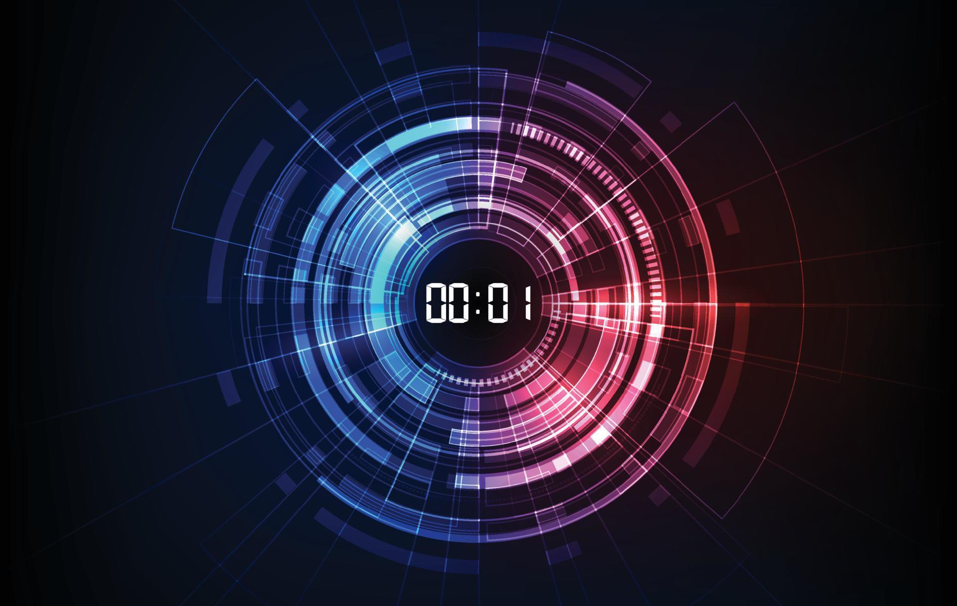 Abstract Futuristic Technology Background with Digital number timer concept and countdown ...