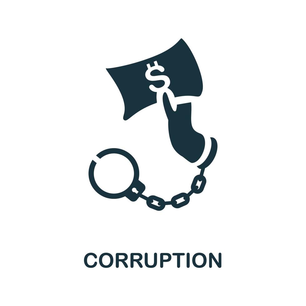 Corruption icon. Simple element from management collection. Creative ... Corruption icon. Simple element from management collection. Creative ...