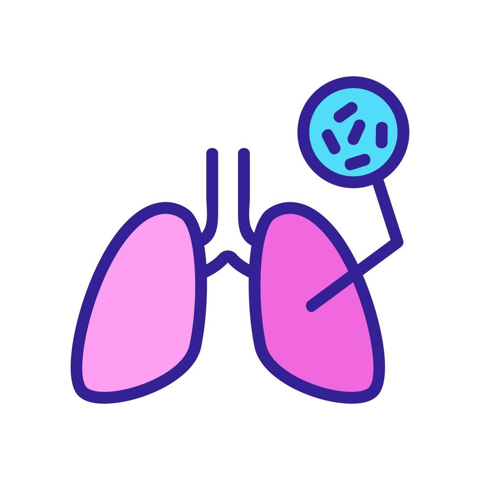 One Human Lung Infected With Tuberculosis Icon Vector Outline