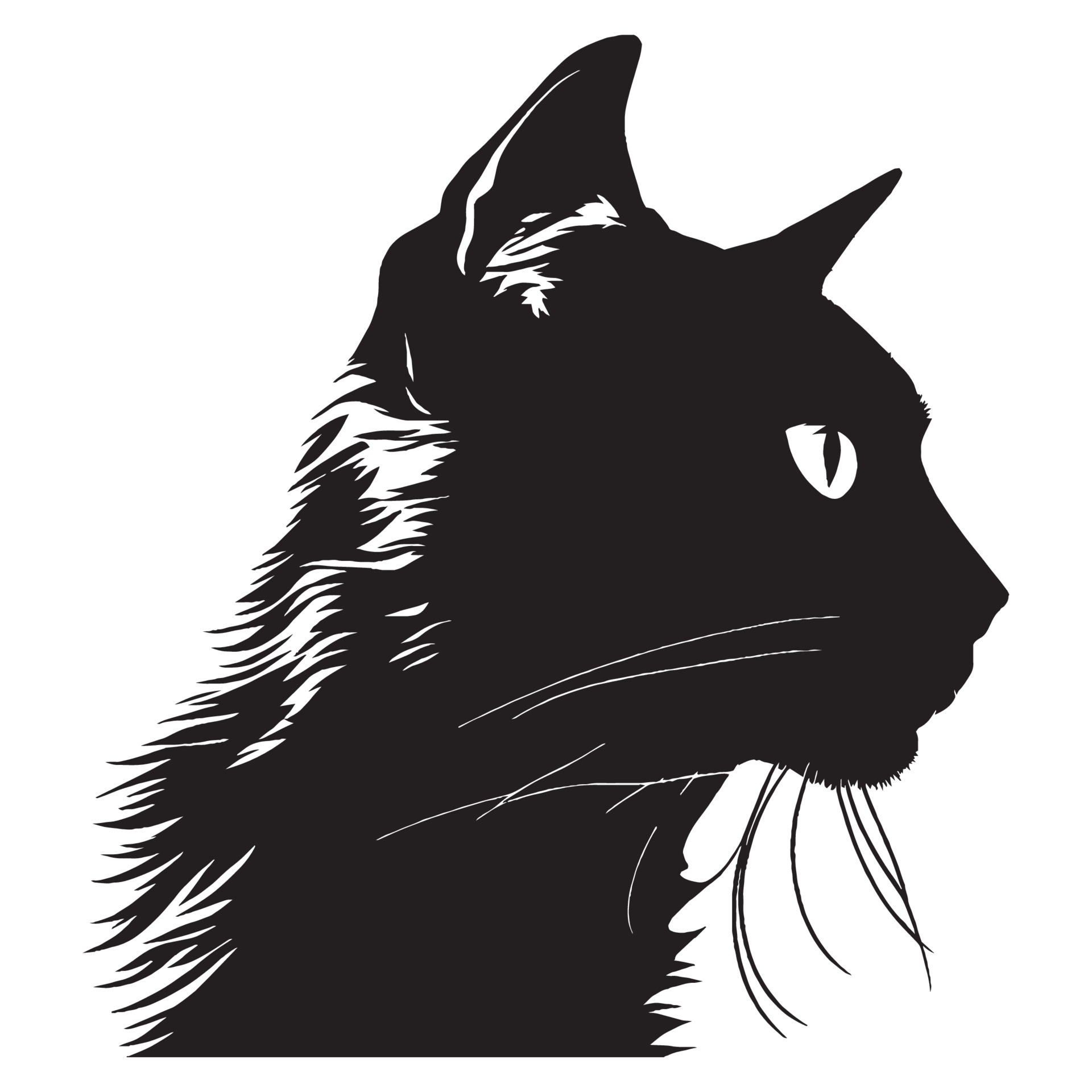 Ilustración De Vector De Cara De Gato Ilustración De Silueta De Vector