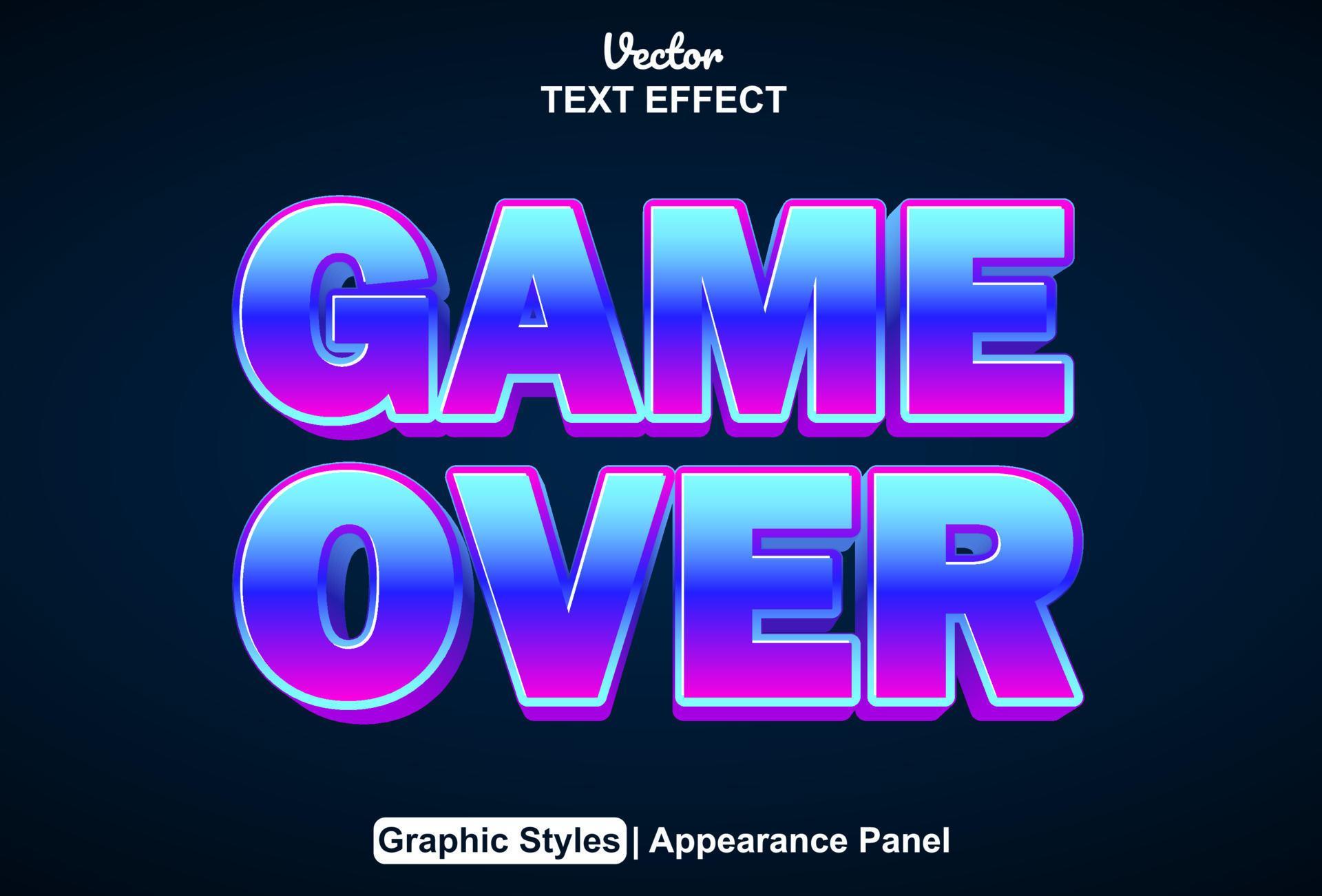 Game over text effect with graphic style and editable. 18859384 Vector ...