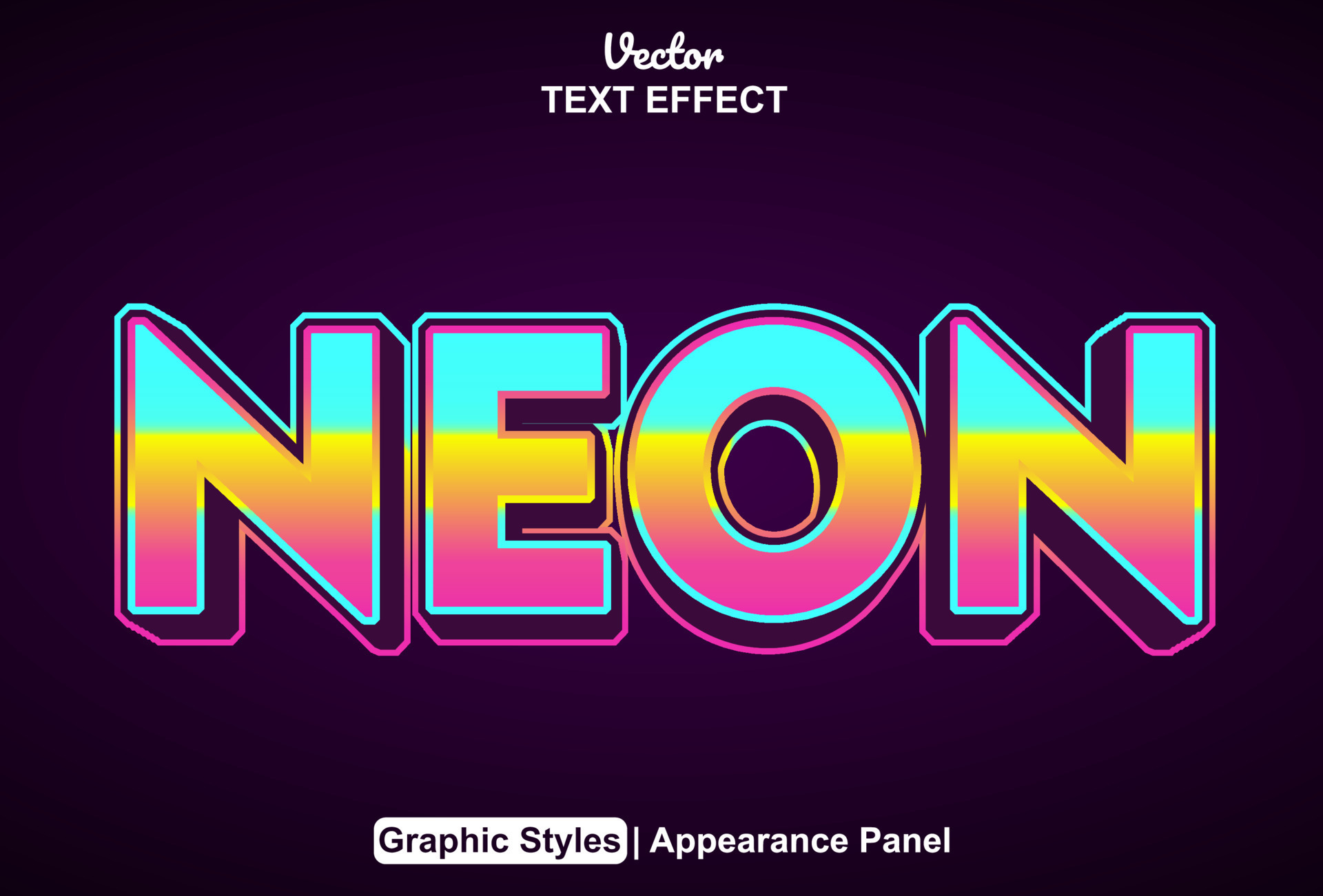 neon text effect with graphic style and editable. 18859394 Vector Art ...