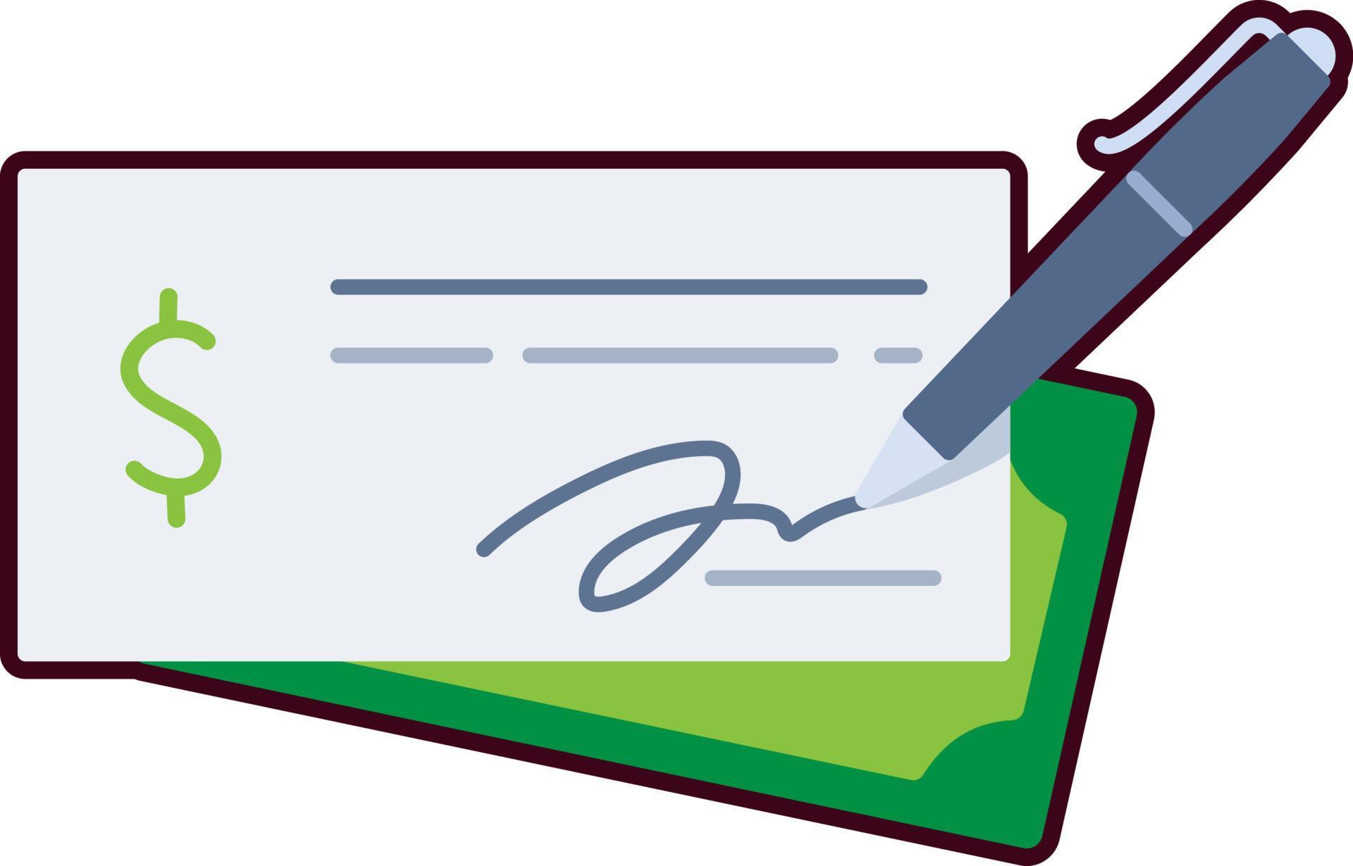 Money Check bank Cash financial Business trade income Element illustration Flat with Black ...