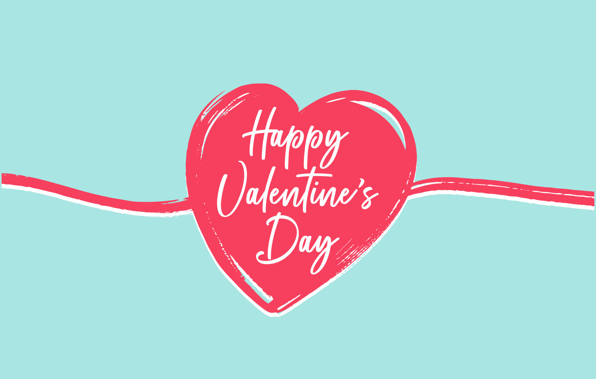Hand Lettering Happy Valentines Day Love Heart Typography Quotes