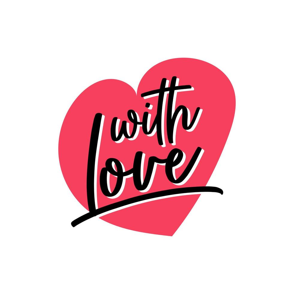 Hand Lettering Valentines Day With Love Heart Typography Quotes
