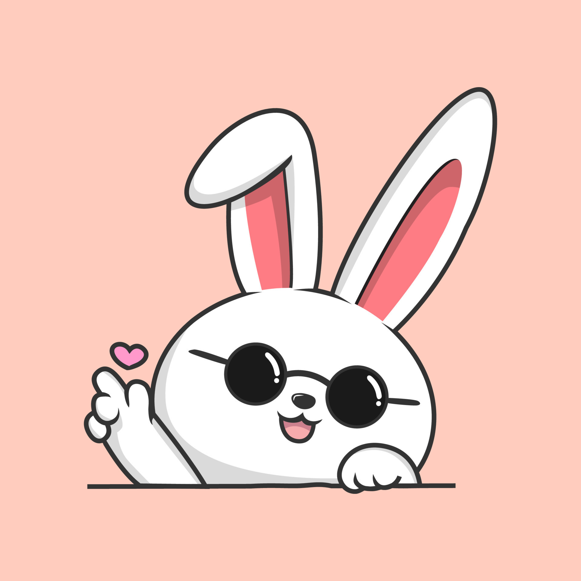 Bunny Hiding Cartoon Cute Rabbit Hide In The Ground With Glasses 18862775 Vector Art At Vecteezy
