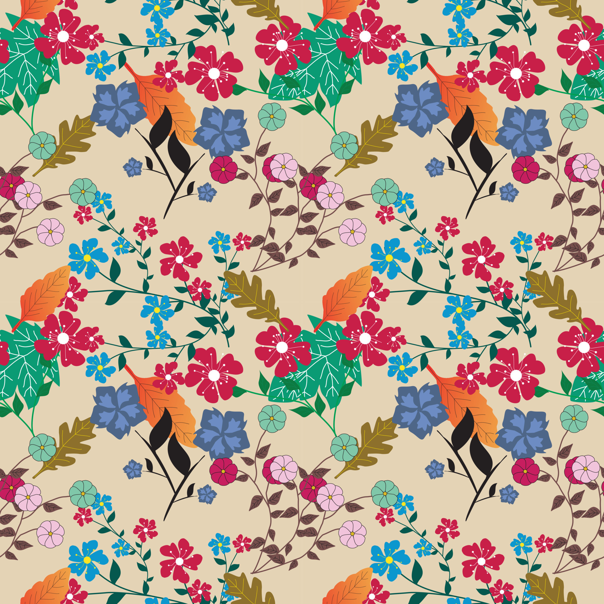 Seamless Pattern With Floral Motifs able to print for cloths ...
