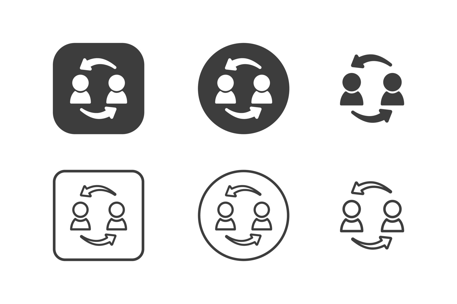 Consumer to Consumer C2C icon design 6 variations. Isolated on white ... Consumer to Consumer C2C icon design 6 variations. Isolated on white ...
