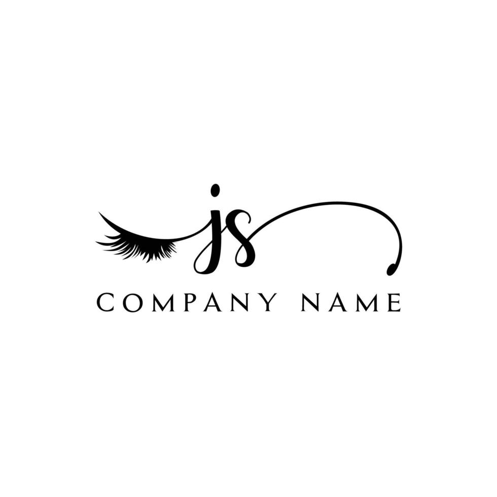 initial JS logo handwriting beauty salon fashion modern luxury letter ...