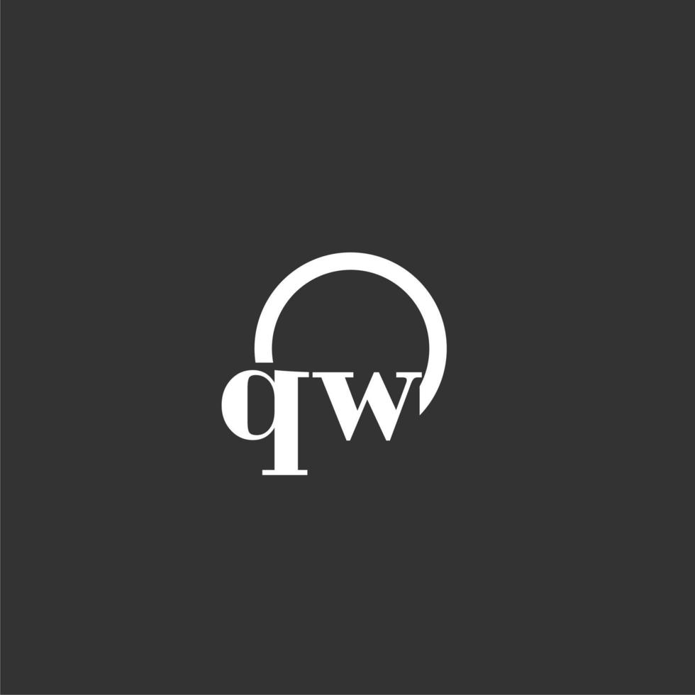 QW initial monogram logo with creative circle line design 18864969 Vector Art at Vecteezy
